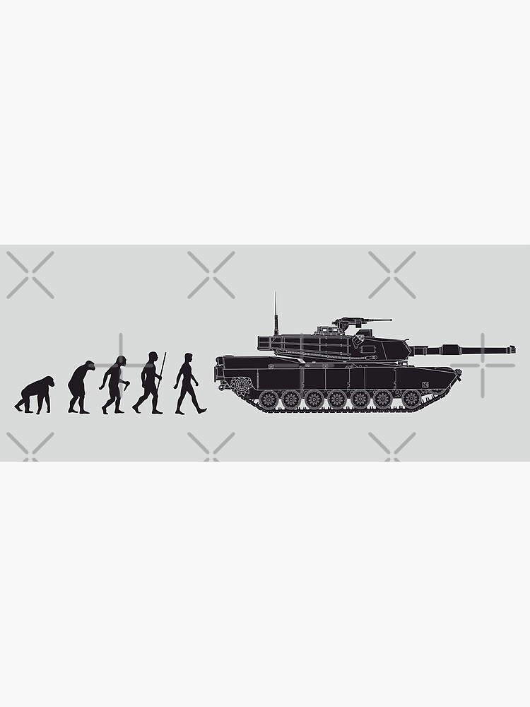"Humorous design Evolution and the M1 Abrams tank" Poster for Sale by ...
