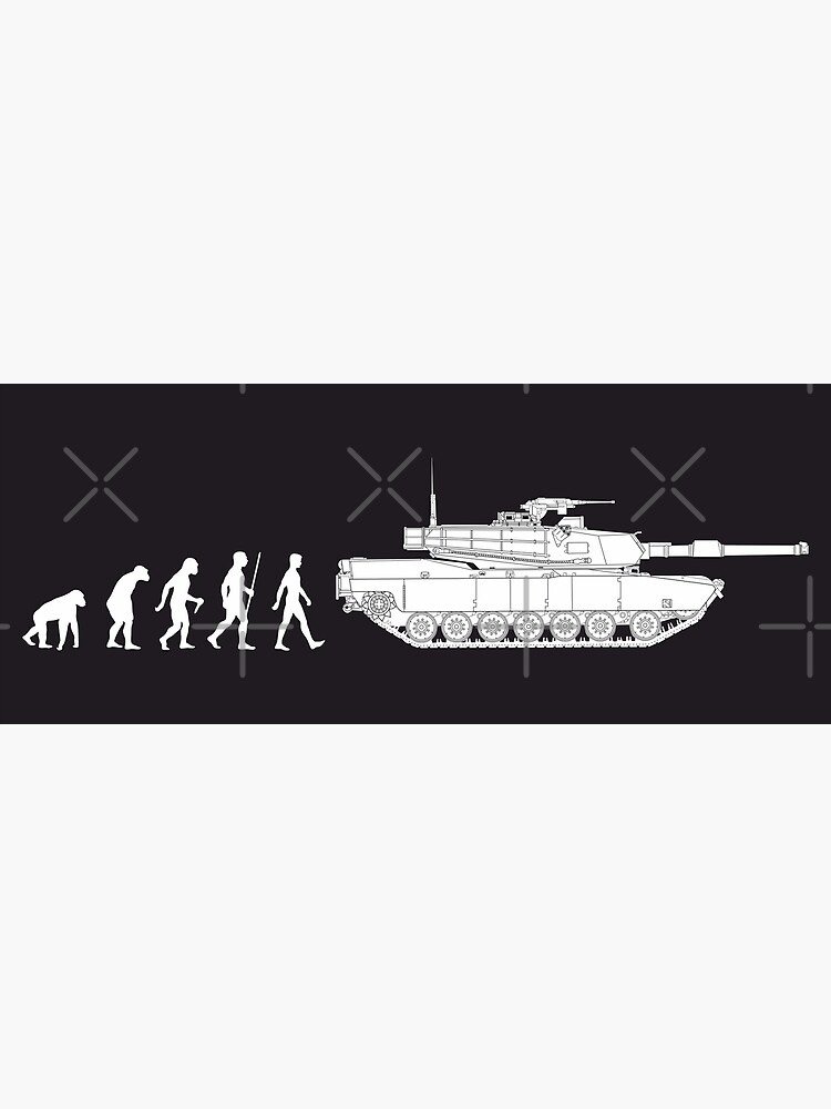 "Humorous design Evolution and the M1 Abrams tank" Art Print for Sale ...