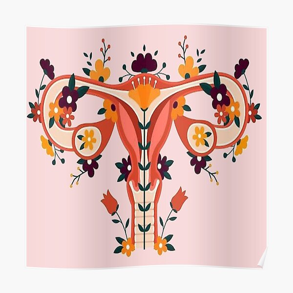 Póster «Útero Con Flores ||Sistema Reproductor Femenino||» de Artw0rld ...