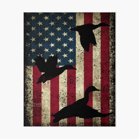 "Flying Ducks, Patriotic Duck Hunting, Distressed American Flag for ...