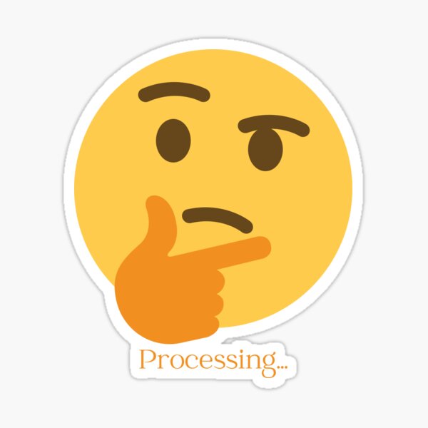 "Thinking Emoji Processing" Sticker for Sale by Magickaitball | Redbubble