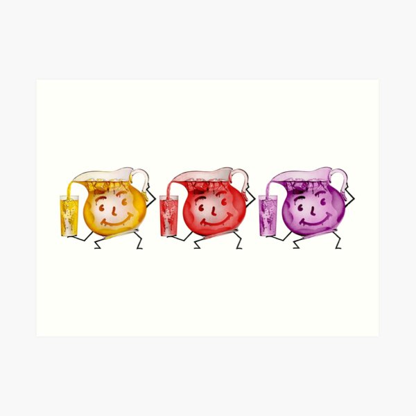 "Trio of Colorful 1950s Kool-Aid Man Characters in Golden Nectar, Grape ...