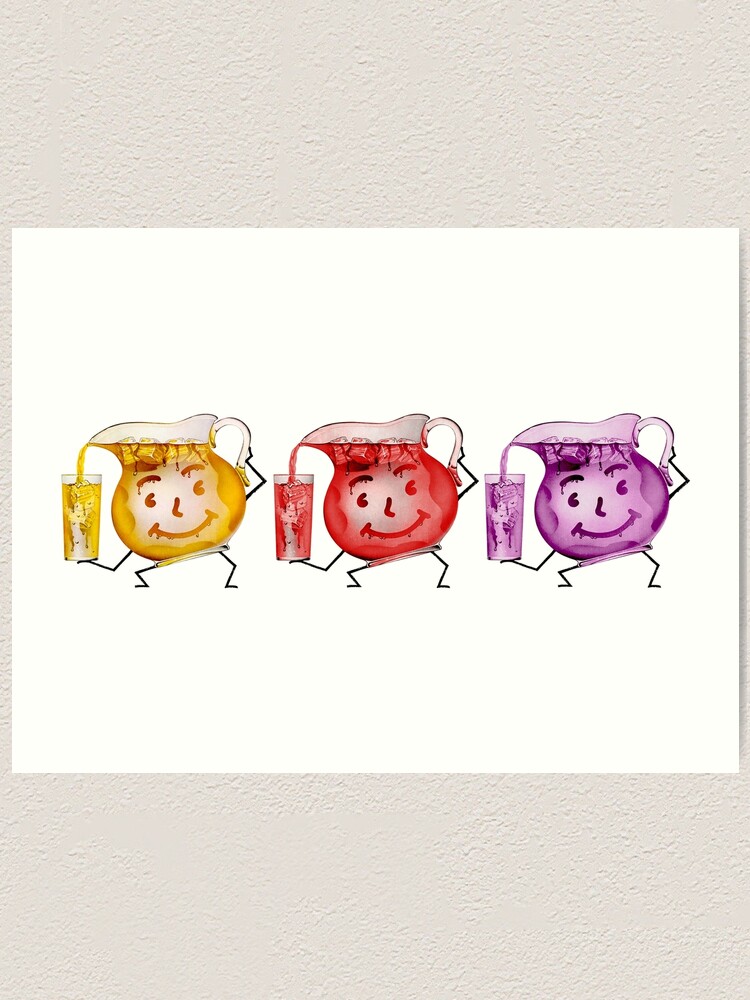"Trio of Colorful 1950s Kool-Aid Man Characters in Golden Nectar, Grape ...