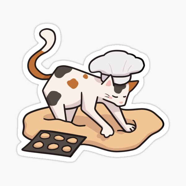 "Cat Making Biscuits" Sticker for Sale by jemidoesart | Redbubble