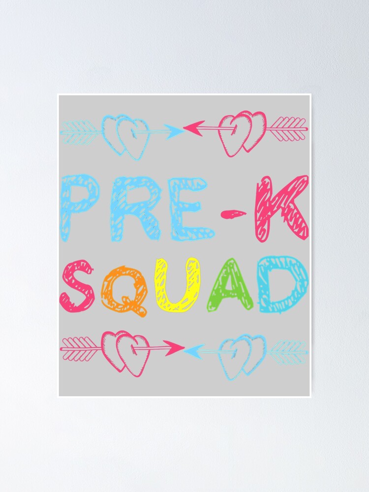 "Pre K Squad Preschool Teacher Back To School" Poster for Sale by ...