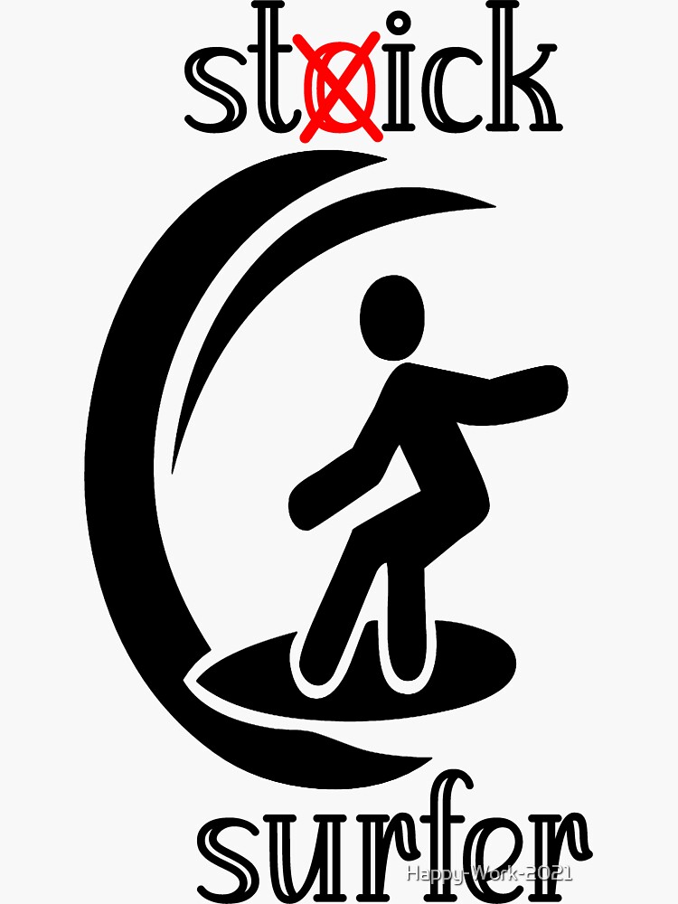 "Stick Surfer / Sport / Waves / Summer / Stickman" Sticker for Sale by ...
