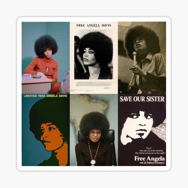 "Angela Davis Collage" Sticker for Sale by power2thepeople | Redbubble