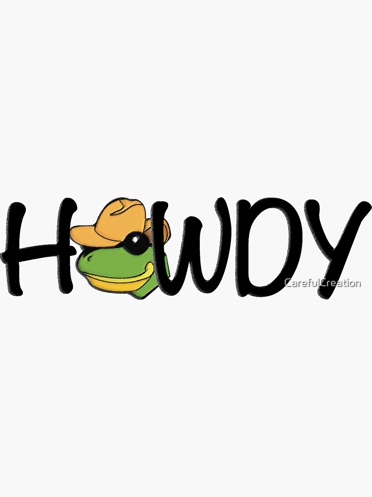 "Howdy Cowboy Frog Design" Sticker for Sale by CarefulCreation | Redbubble