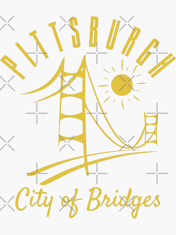"Vintage-Style Pittsburgh City of Bridges - Gold" Sticker for Sale by ...