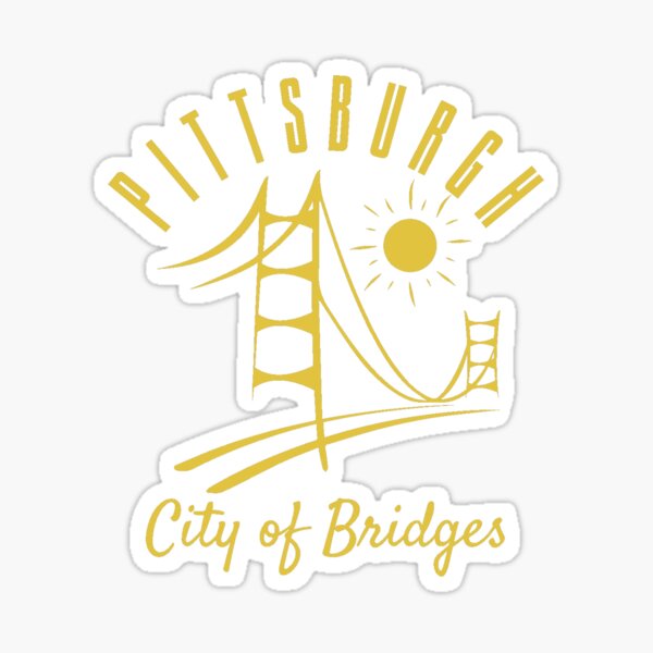 "Vintage-Style Pittsburgh City of Bridges - Gold" Sticker for Sale by ...