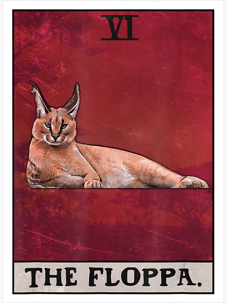 "The Floppa Caracal Cat Tarot Card" Sticker for Sale by ZinMio | Redbubble