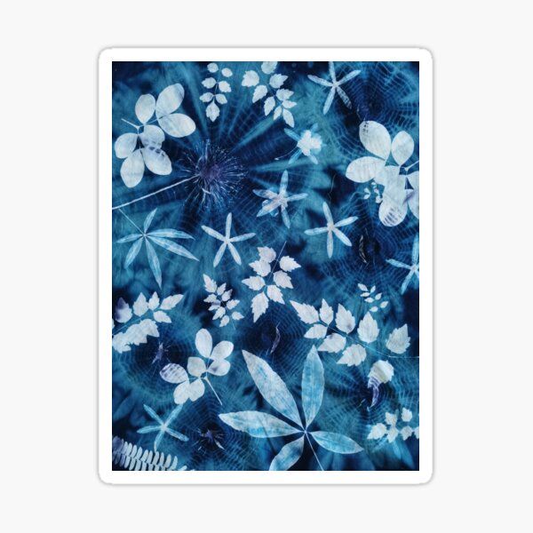 "Botanical Cyanotype on Fabric #001" Sticker for Sale by jak6036 ...