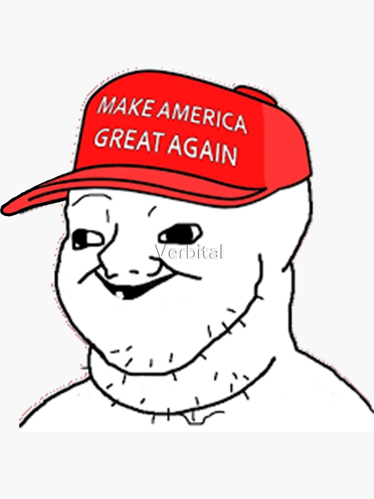 "MAGA Brainlet" Sticker for Sale by Verbital | Redbubble