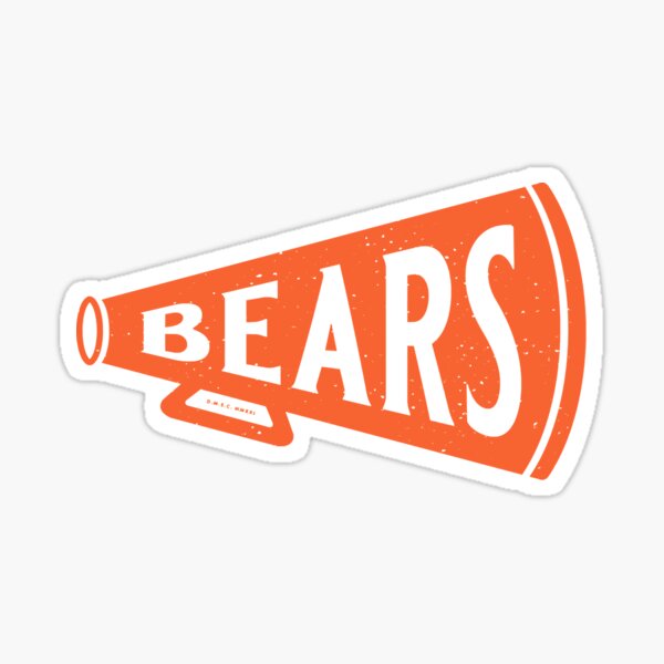 "Mégaphone Vintage - Chicago Bears (Orange Bears Wordmark)" Sticker for ...