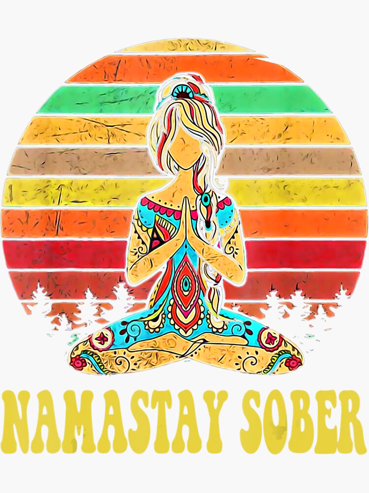 "Namastay Sober Na Aa 12 Step Recovery Narcotics Anonymous" Sticker for ...