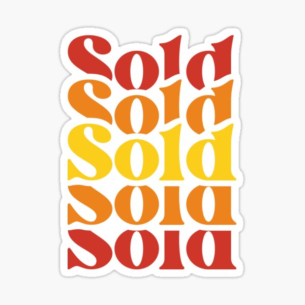 "Sold Retro Real Estate Agent Team 70s Vintage Closing Day" Sticker for ...