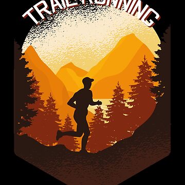 "Trail Running And Mountain Running Ultra Trail Runner Sticker" Sticker ...