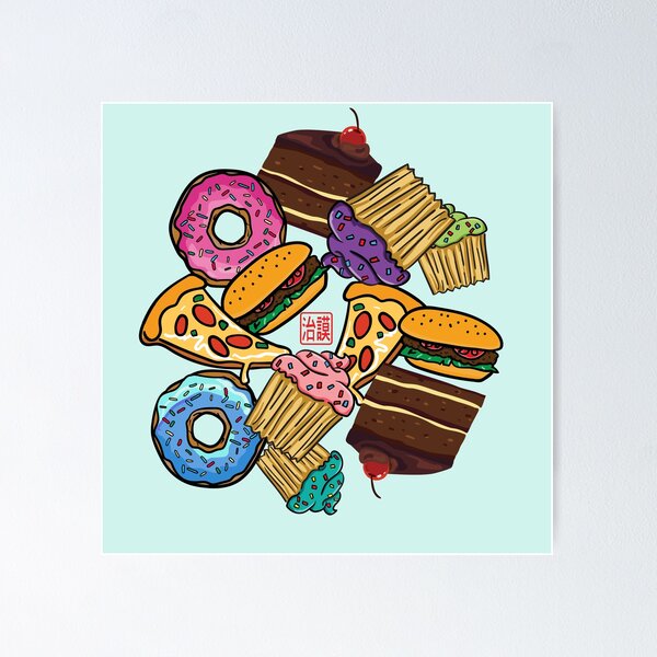 "Junk Food Rocks! Comfort Food Medley" Poster for Sale by ElJimmo ...