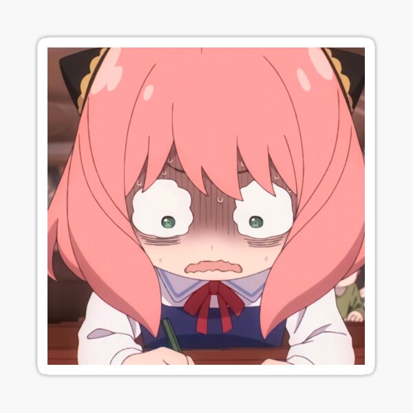 "Anya Forger Shocked Face Funny" Sticker for Sale by VicNormandin ...