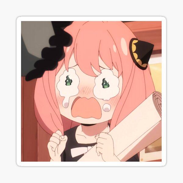 "Anya Forger Crying" Sticker for Sale by VicNormandin | Redbubble