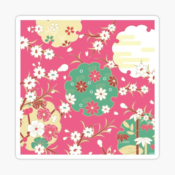 "Flower Tradisional Japan Pattern " Sticker for Sale by Revaldy | Redbubble