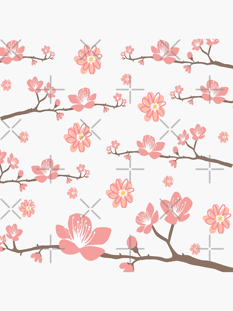 "Cherry Blossoms, sakura tree," Sticker for Sale by BeccaKenDesigns ...