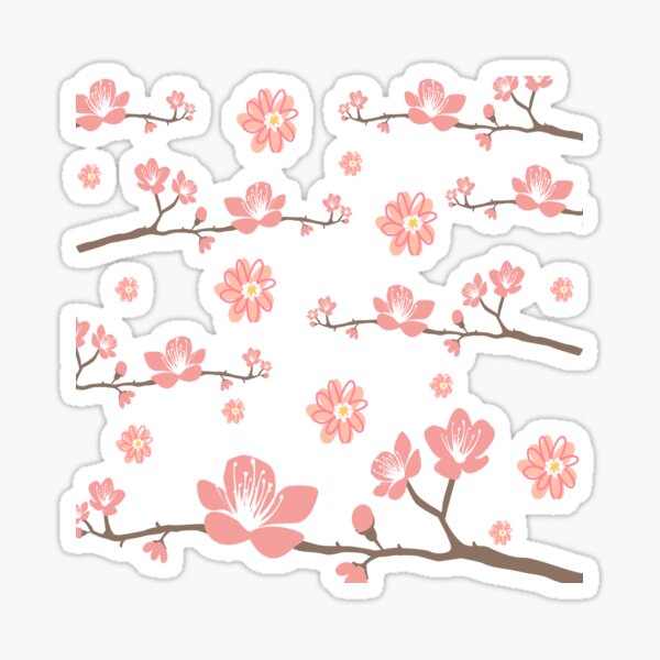 "Cherry Blossoms, sakura tree," Sticker for Sale by BeccaKenDesigns ...