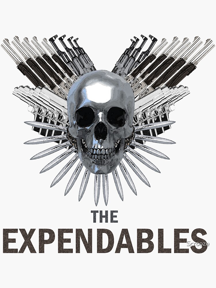 "EXPENDABLES" Sticker for Sale by Scrooze | Redbubble
