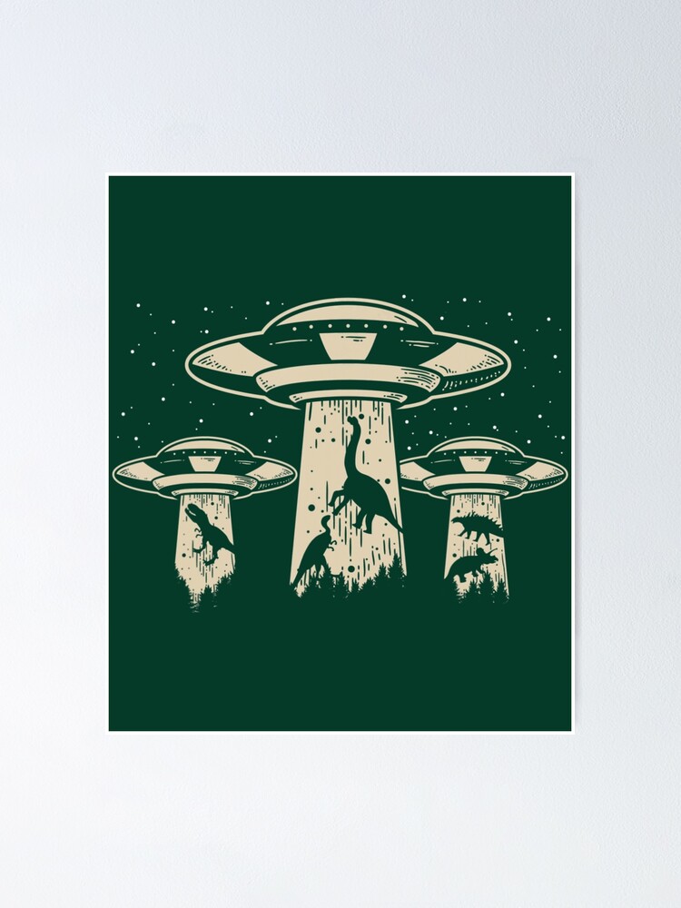 "Vintage Dinosaur Alien Abduction Alien" Poster for Sale by TokudaMori ...