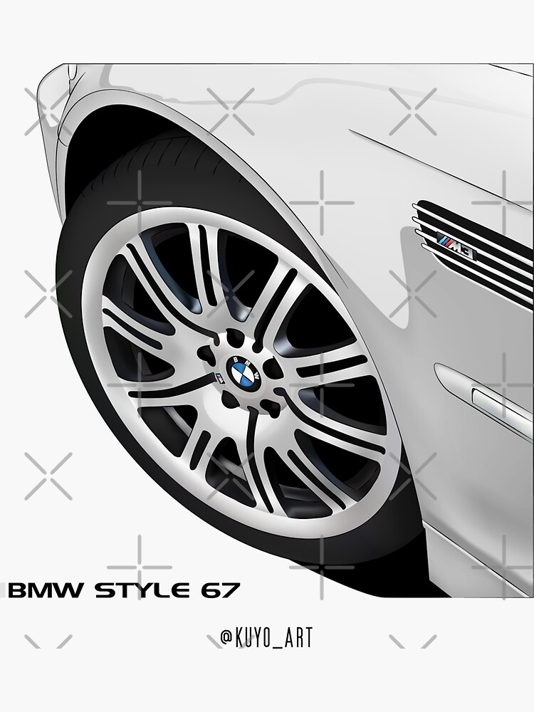 "Alpine White E46 Style 67 wheel" Sticker for Sale by kuyoart | Redbubble