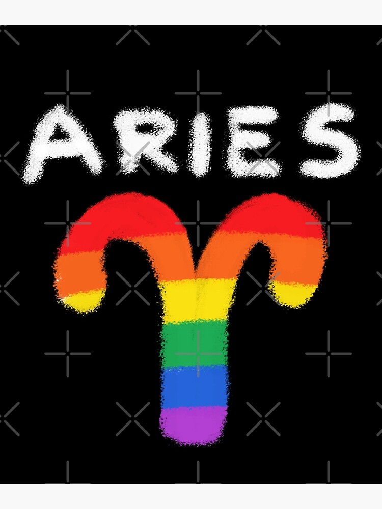 Aries Zodiac Sign Gay Lesbian Lgbt Pride Rainbow Flag Poster For Sale