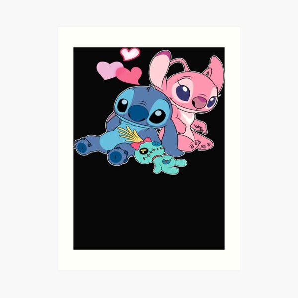 "Lilo and Stitch heart couple" Art Print for Sale by kloseeqcurr ...