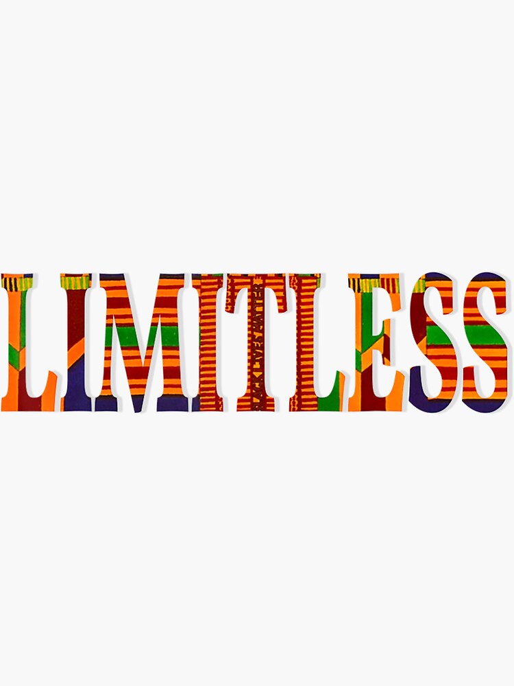 "Kente Cloth Limitless Powerful Black Pride Kente Quote" Sticker for ...