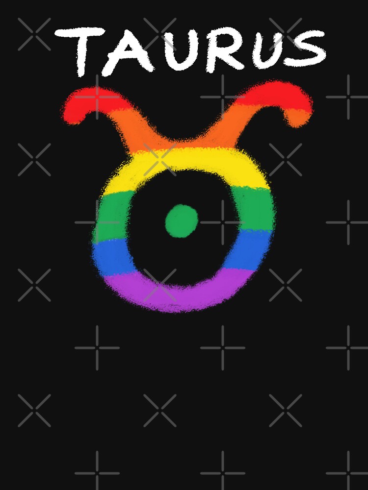 "Taurus Zodiac Sign Gay Lesbian LGBT Pride Rainbow Flag" T-shirt for ...