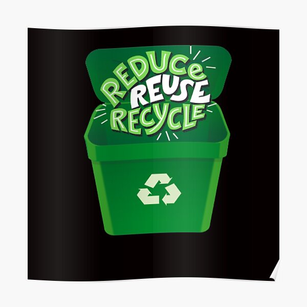 Póster «Icono de papelera de reciclaje - Reducir reutilizar reciclar ...