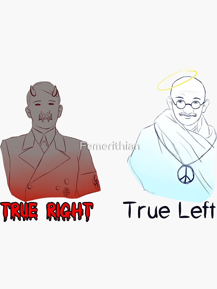 "True Right vs True Left" Sticker for Sale by Femerithian | Redbubble