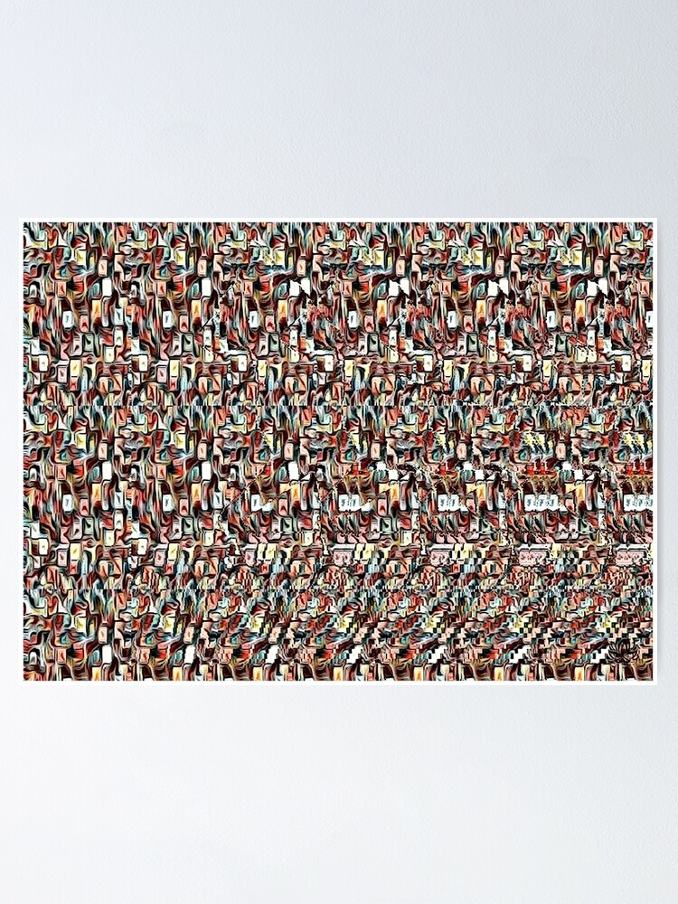 "Walking Dog Stereogram" Poster for Sale by JMarP | Redbubble