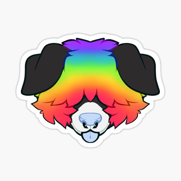 "Emo Furry Dog Head" Sticker for Sale by JayrogueArtw0rk | Redbubble
