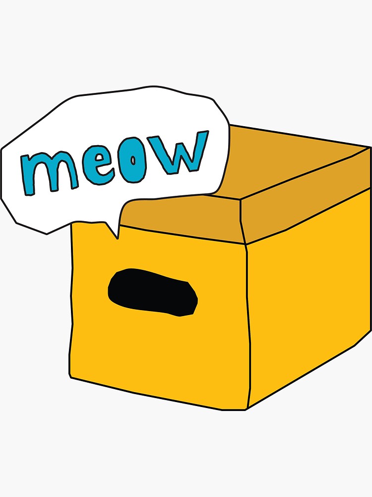 "Meow Box" Sticker for Sale by remongshop | Redbubble