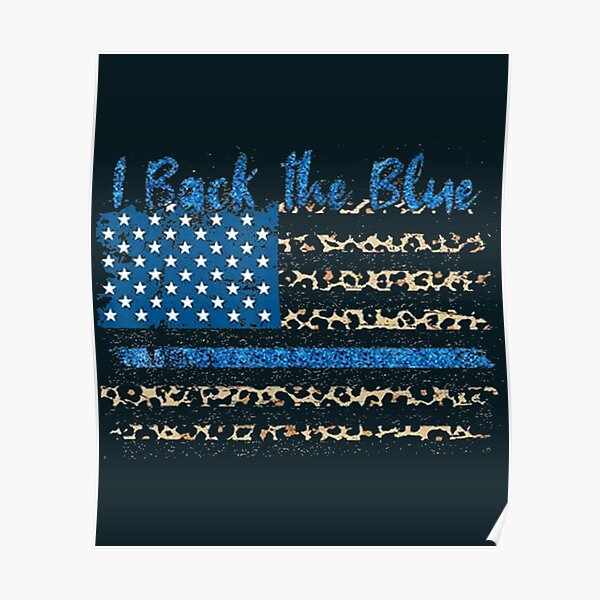 "Vintage Usa Flag I Back The Blue Thin Blue Line Police" Poster for ...