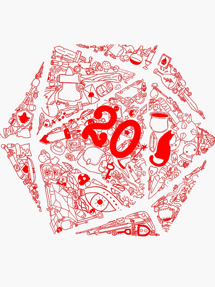 "D20 sticker | adventure | Dungeons Dragons | Gifts for dm | Dungeon ...