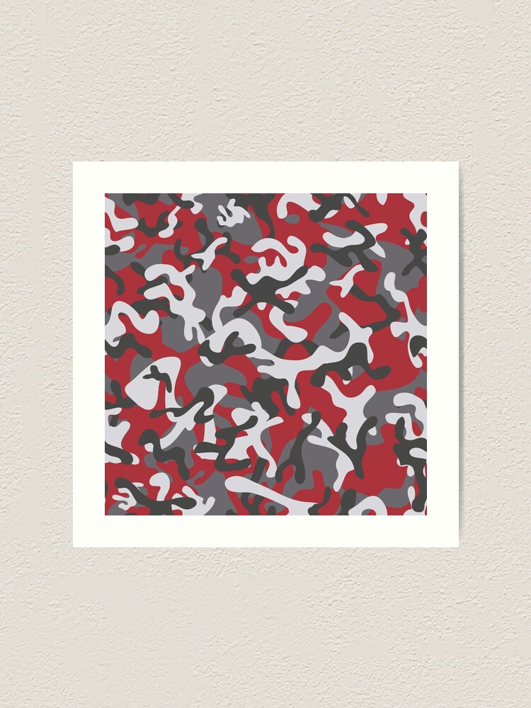 Impression artistique « Patron de camouflage militaire classique rouge ...