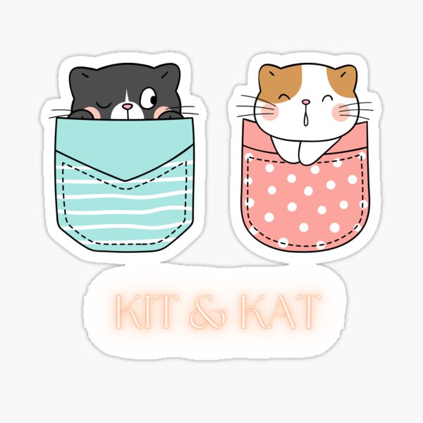 "KIT & KAT" Sticker for Sale by 1klicketyKlick | Redbubble