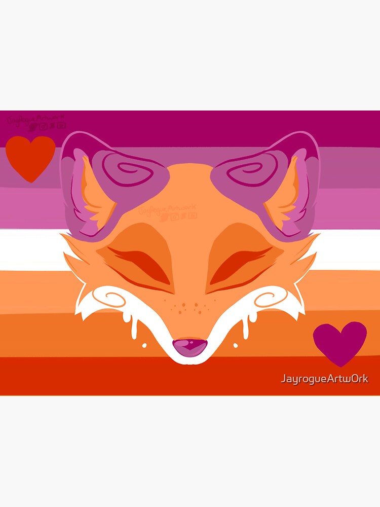 "Lesbian Fox Flag - Pride Animal" Sticker for Sale by JayrogueArtw0rk ...