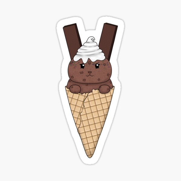 "chocolate ice cream bunny" Sticker for Sale by LoeverofAnimals | Redbubble