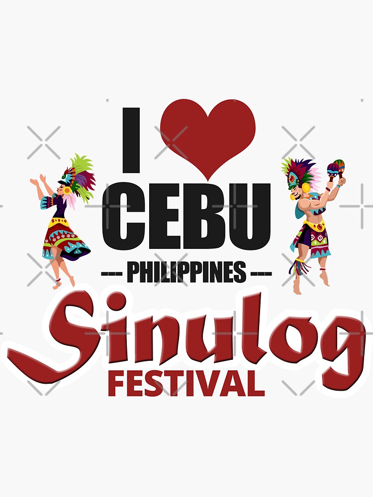 "Cebu Philippines - I Love Sinulog" Sticker for Sale by Tatzki-Design | Redbubble