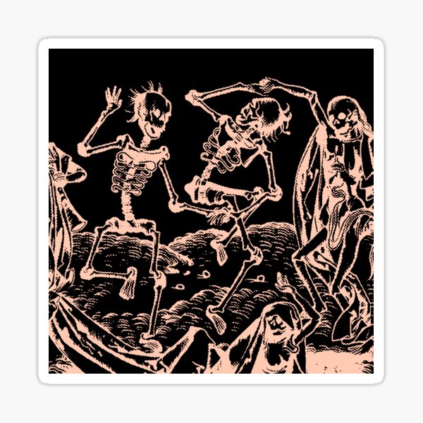 "Spooky Skeleton Bois" Sticker for Sale by BrutalistPrint | Redbubble