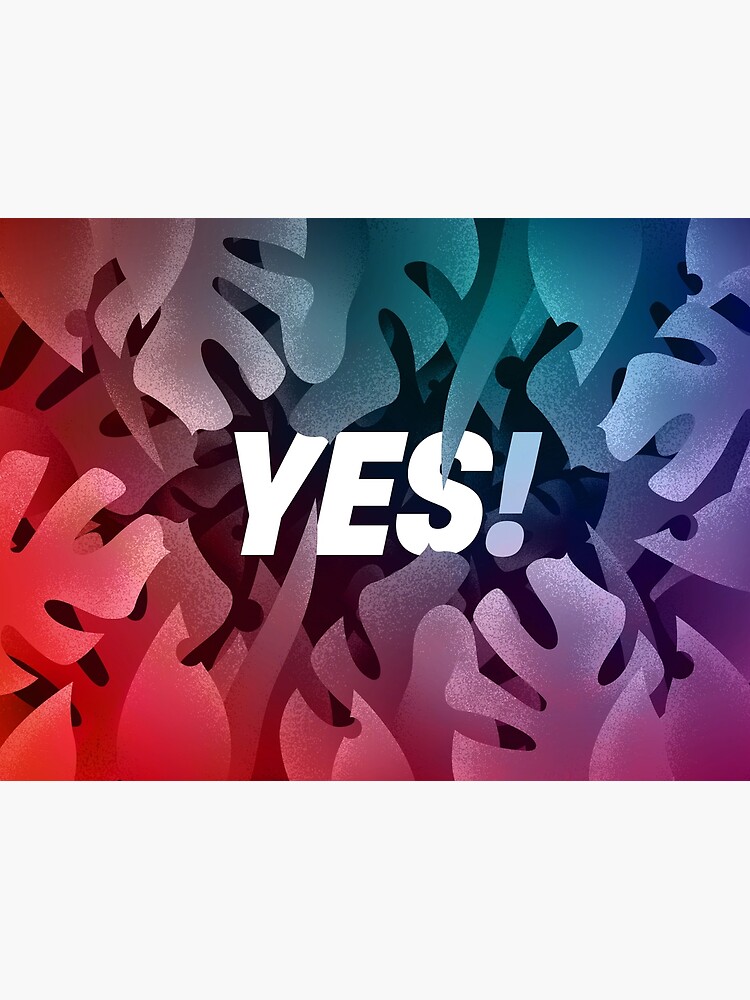 "Vector jungle and monstera leaves pattern with yes word." Art Print ...