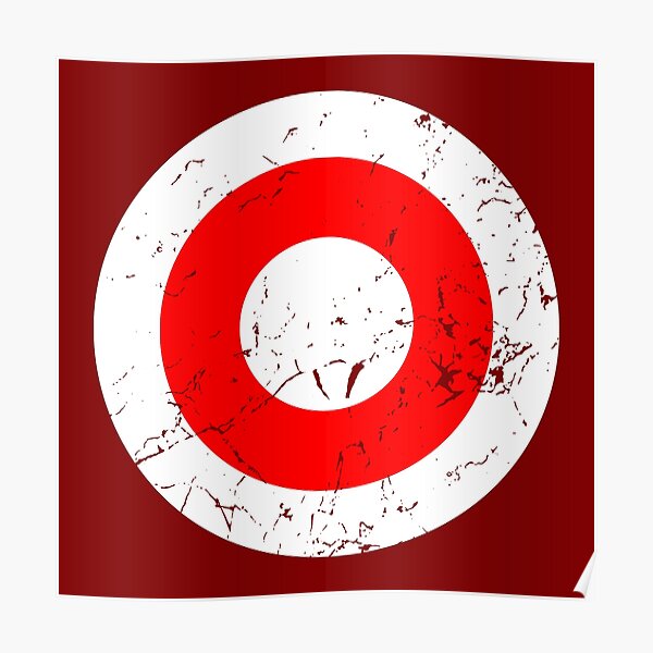 "Distressed White and Red Target (Opt.2/2)" Poster for Sale by Irish ...