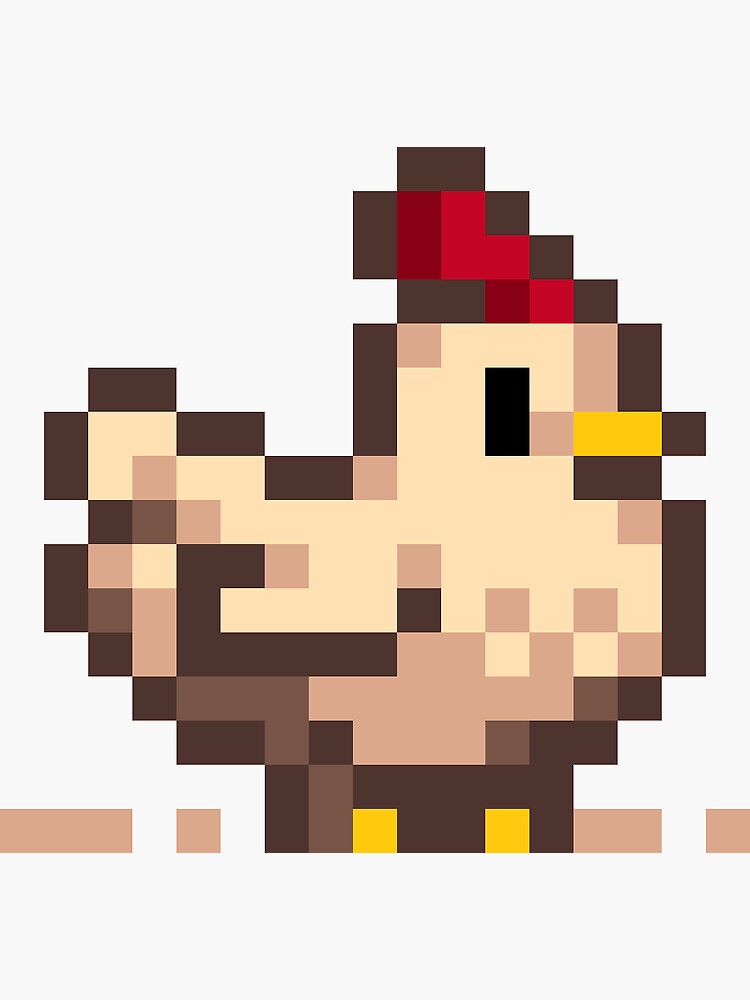 "pixel hen" Sticker for Sale by dollsdrew | Redbubble